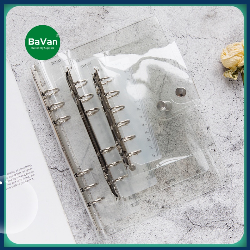 New A5 A6 Transparent Binder Glitter Transparent Binder Zipper Binder K ...