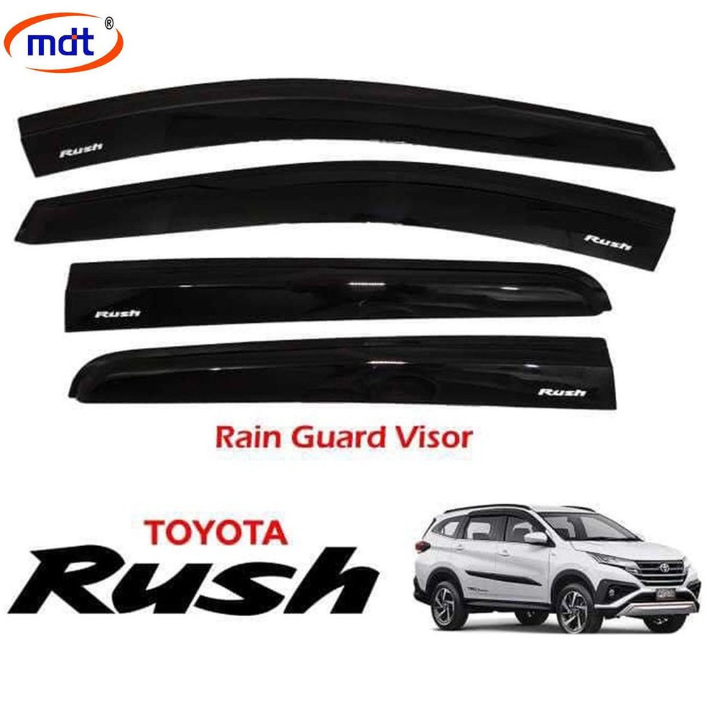 Toyota RUSH 2018-2020 Door Visor (Black) // vent window sun rain guard ...