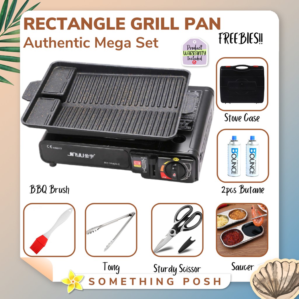 Korean Style Samgyupsal Set Portable Gas Stove With Hanaro Grill Pan ...