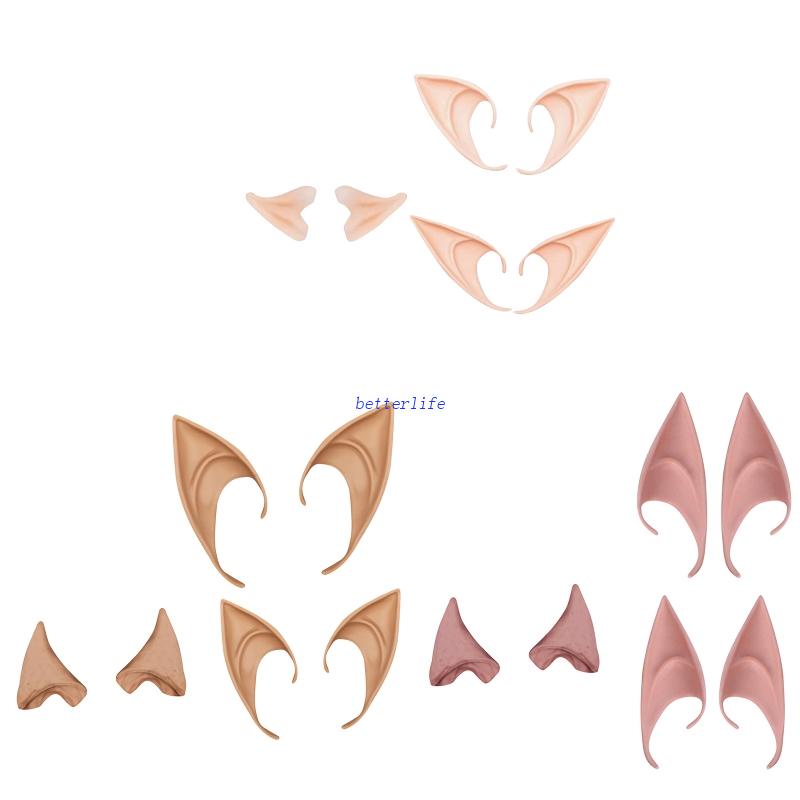 BTF Retro Latex Elf Ears 3Pairs Simulation Soft Pointed Elf Ears for ...