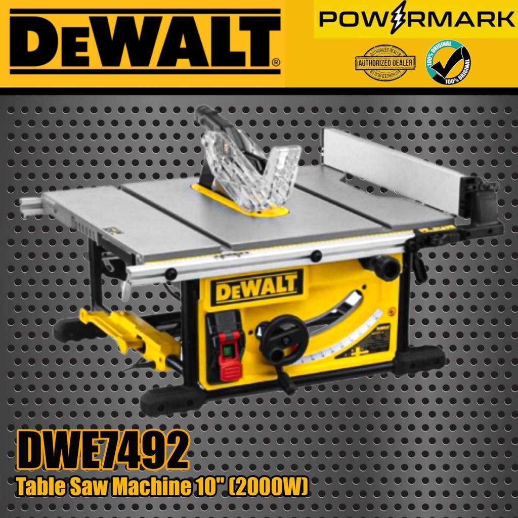 DEWALT DWE7492 Table Saw Machine 10" (2000W) [POWERMARK | DHD] | Shopee ...