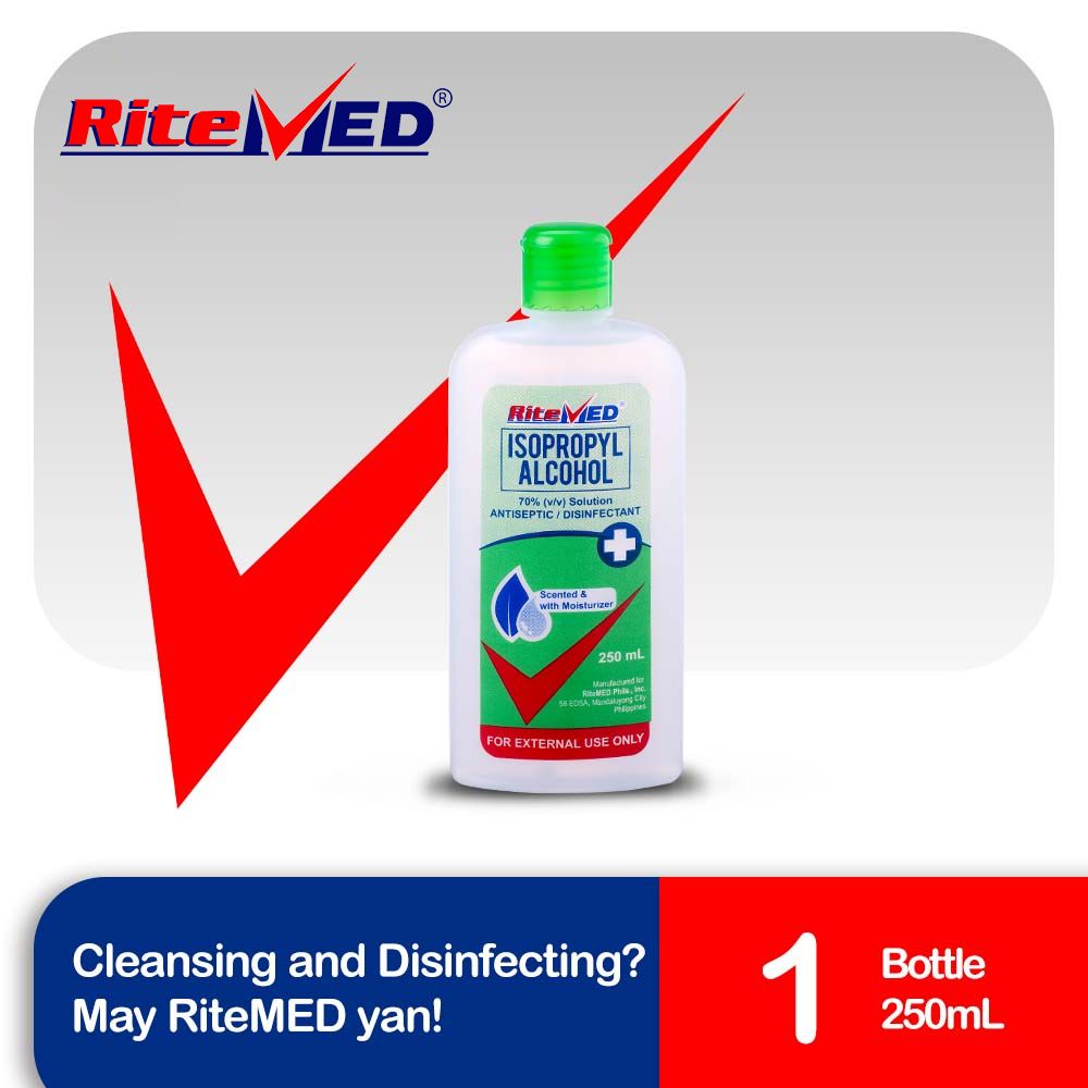 RiteMED Isopropyl Alcohol 70% Solution 250mL Bottle (Antiseptic Disinfectant Solution) | Shopee ...