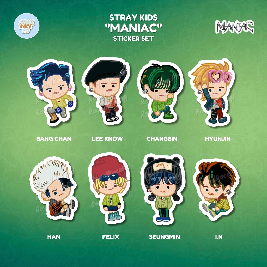 STRAY KIDS Maniac Sticker Set ODDINARY ( K-POP matte / glitter ...