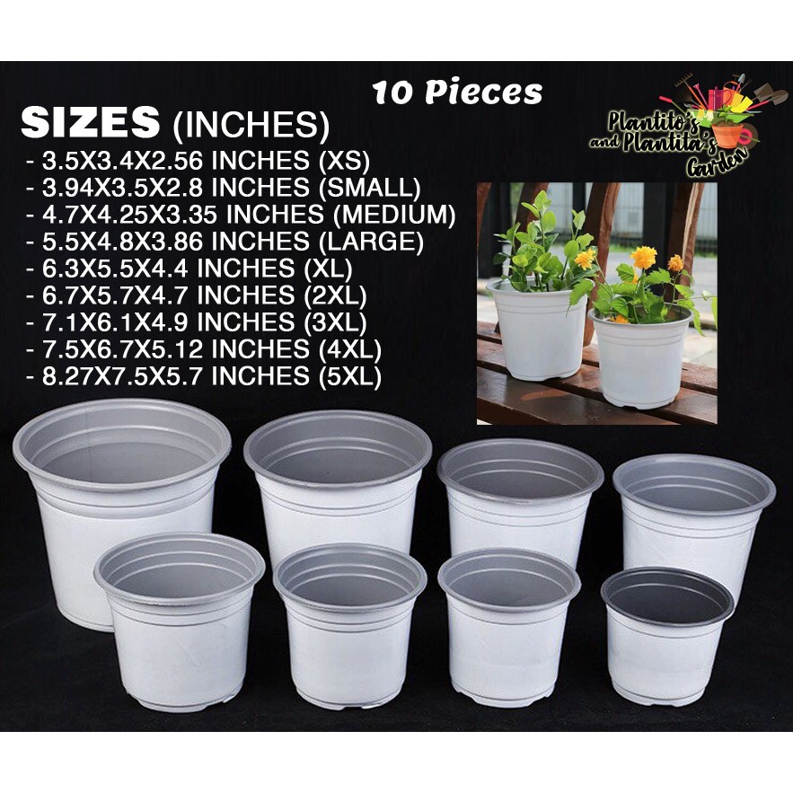 10 Pcs Thick WHITE Inches Plastic Plants Nursery Pot/Pots Seedlings ...