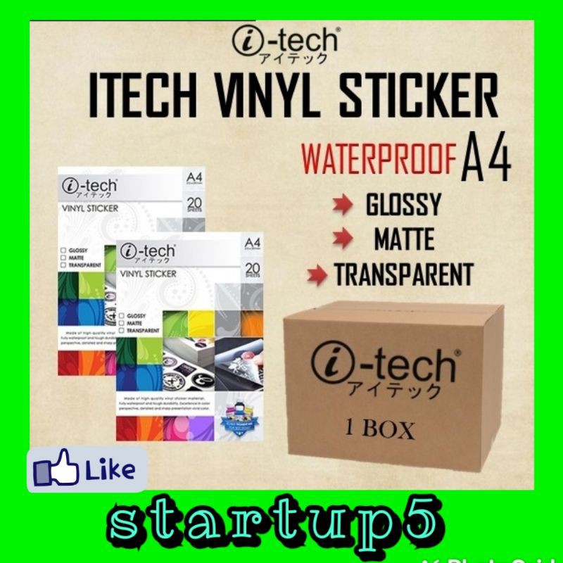ITECH VINYL STICKER MATTE/GLOSSY/TRANSPARENT （1BOX 40PCS） | Shopee ...
