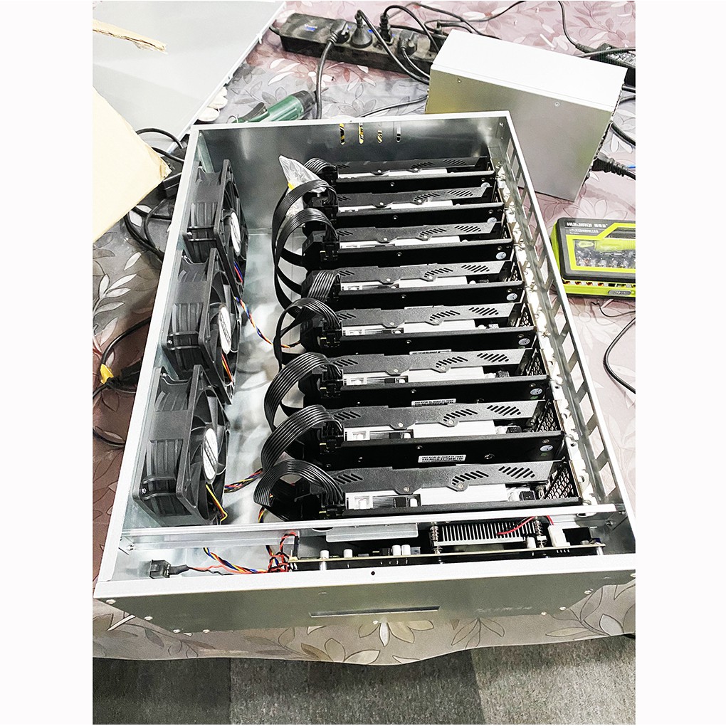 Ready stock ETH miner rx 580 8gb 8gpu full set graphics cards gpu miner full set rig with ...