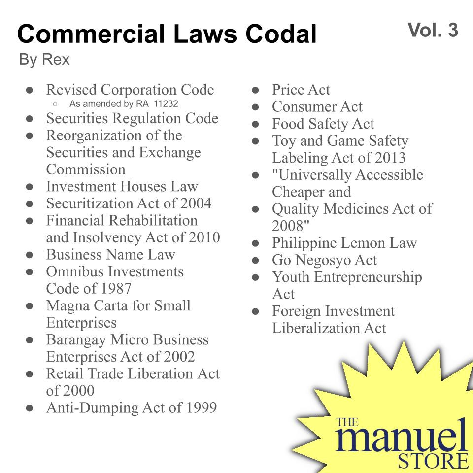 Codal Set (Rex) (2019) - Commercial Laws of the Philippines - Full ...