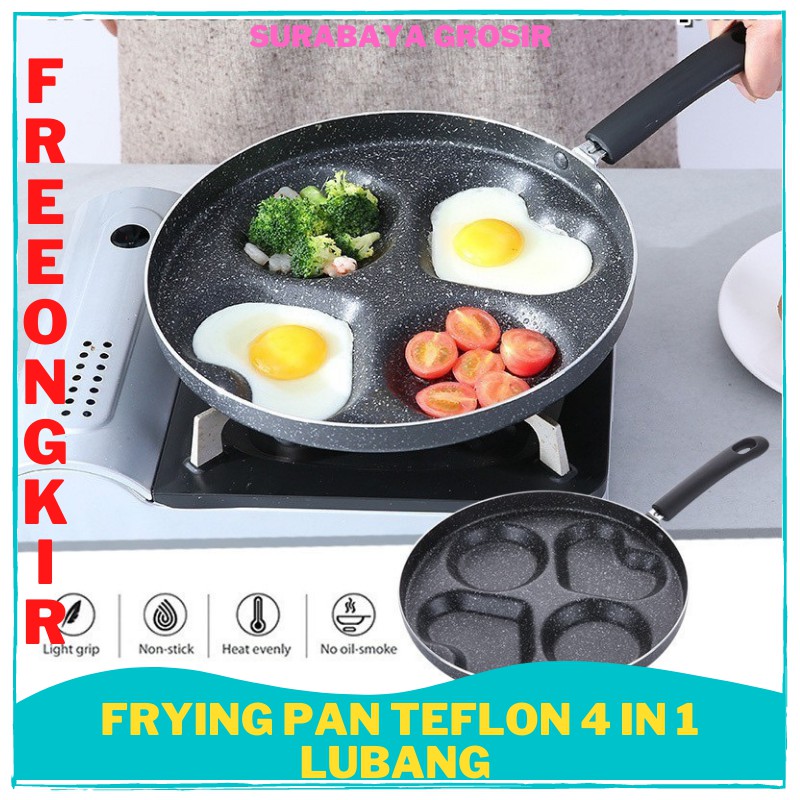 Frying Pan Teflon Teplon Pan 4 in 1 Hole Kitchen Tools Versatile Egg ...