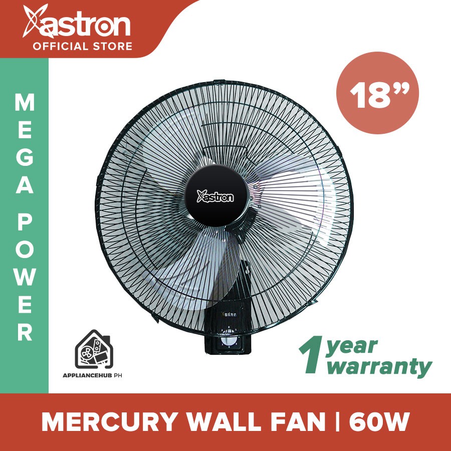Astron Mercury Wall Fan 18" (Black) Electric Fan | Shopee Philippines