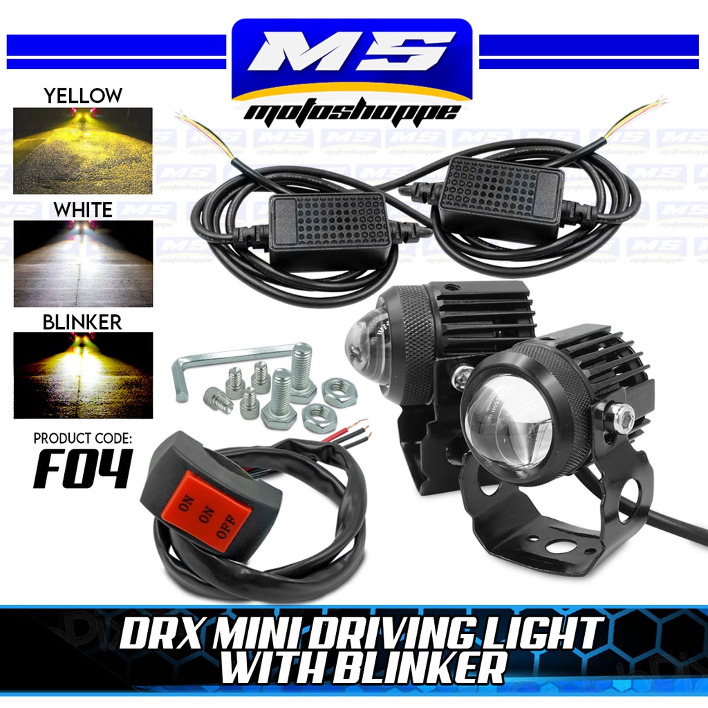MINI DRIVING LIGHT F04 WITH BLINKER ( FO4 ) WITH 3WAY SWITCH ON/OFF ...