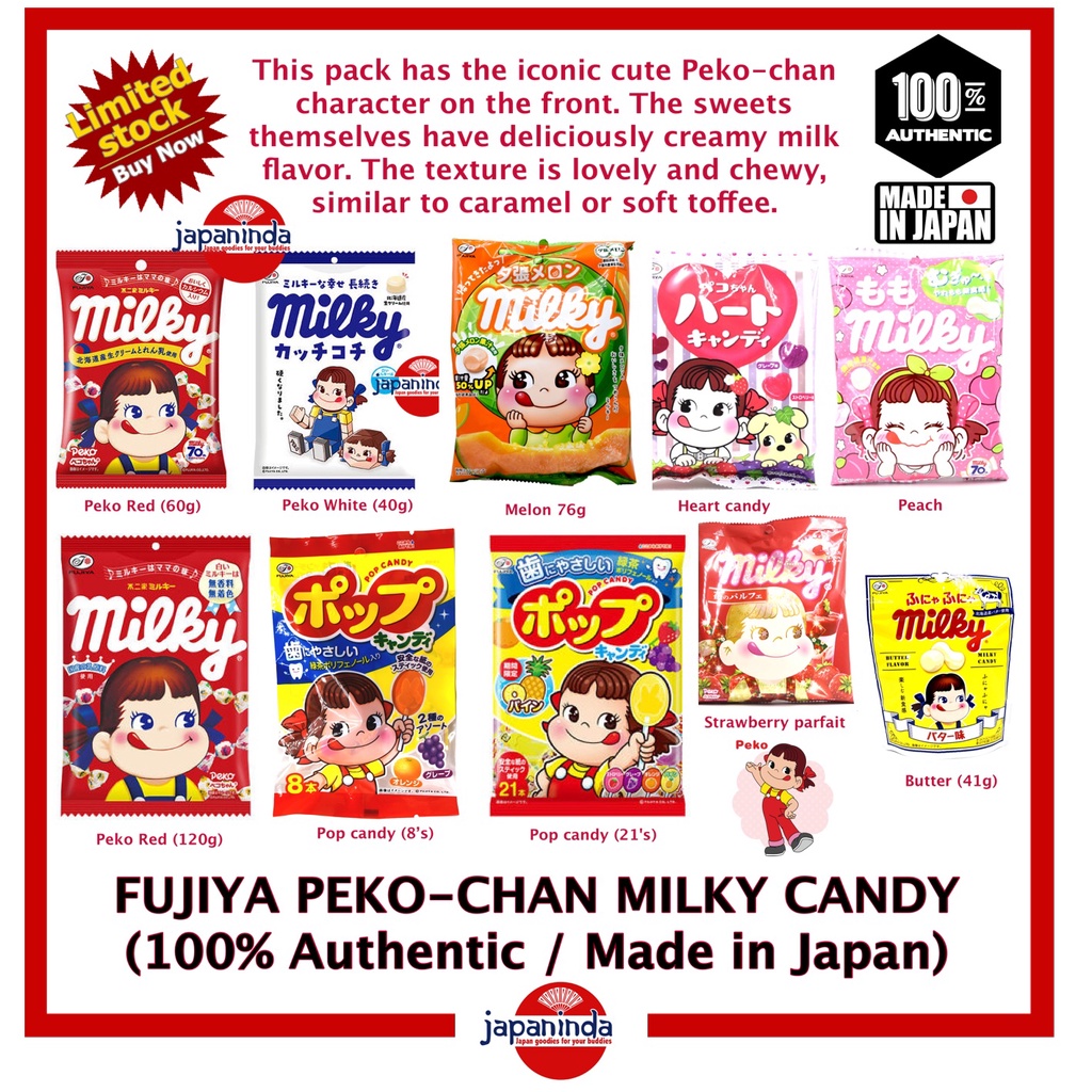 FUJIYA Peko-Chan Milky Candy (100% Authentic) | Shopee Philippines