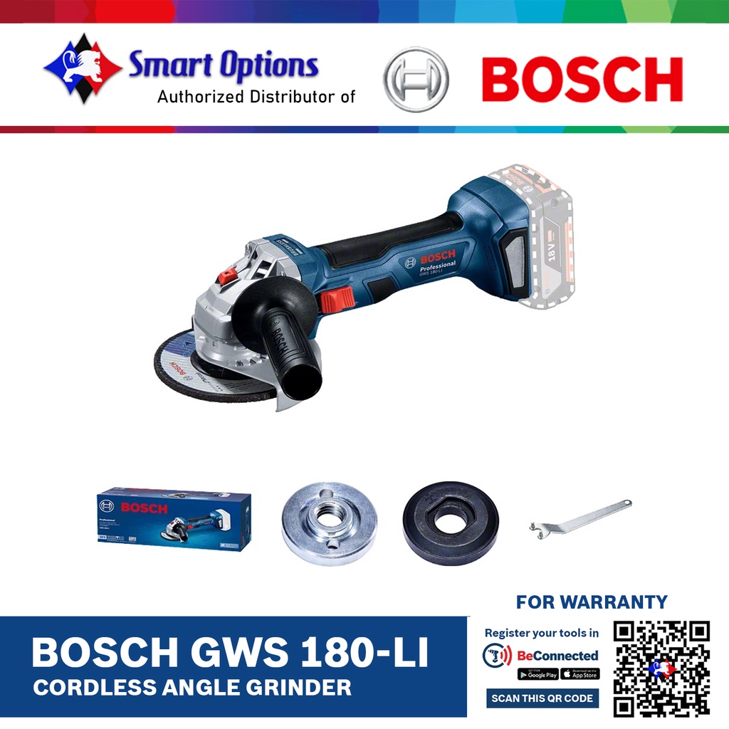 BOSCH GWS 180-LI CORDLESS ANGLE GRINDER | Shopee Philippines