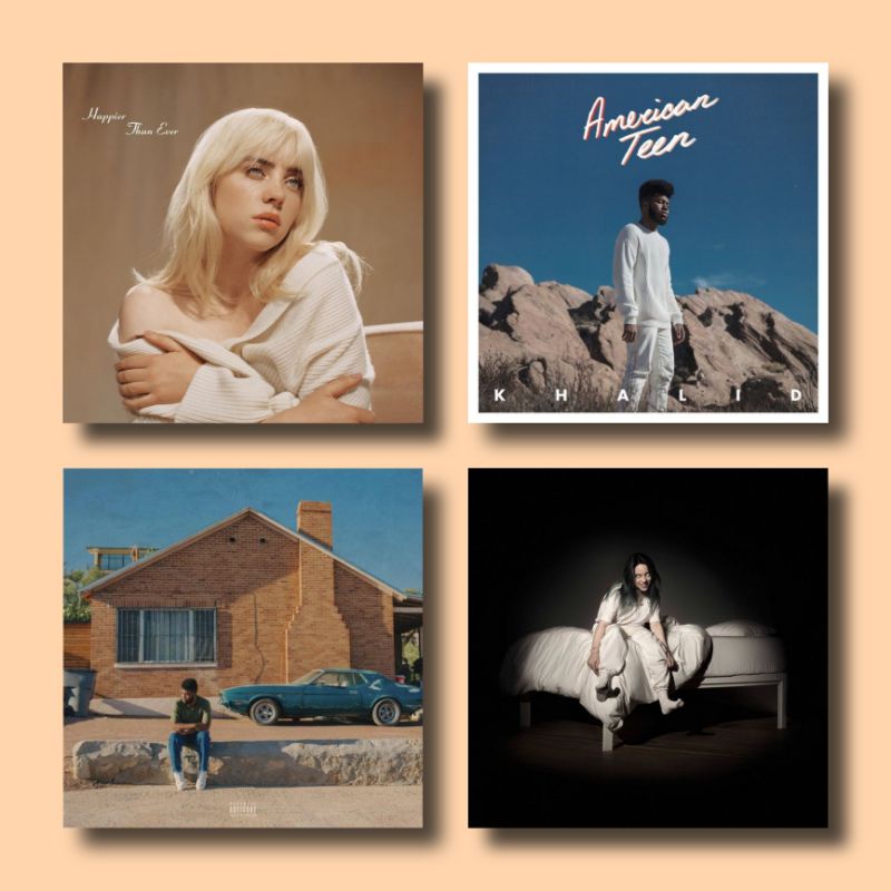 Khalid, Billie Eilish Inspired Vinyl (Album Cover on Sintra Board ...