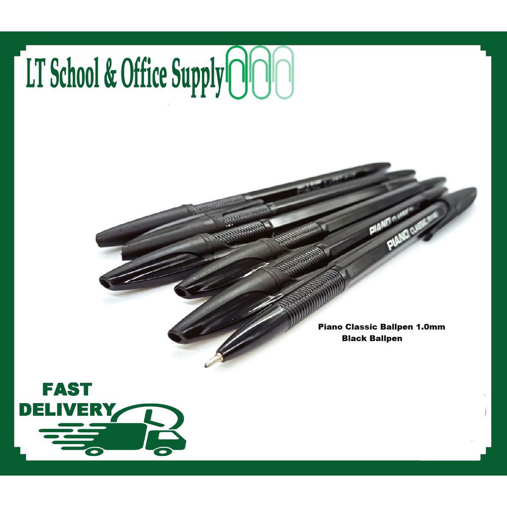 Piano Soft Ink Pen Black Ink Ballpen Fine Point 1.0mm (PT-1147-B ...