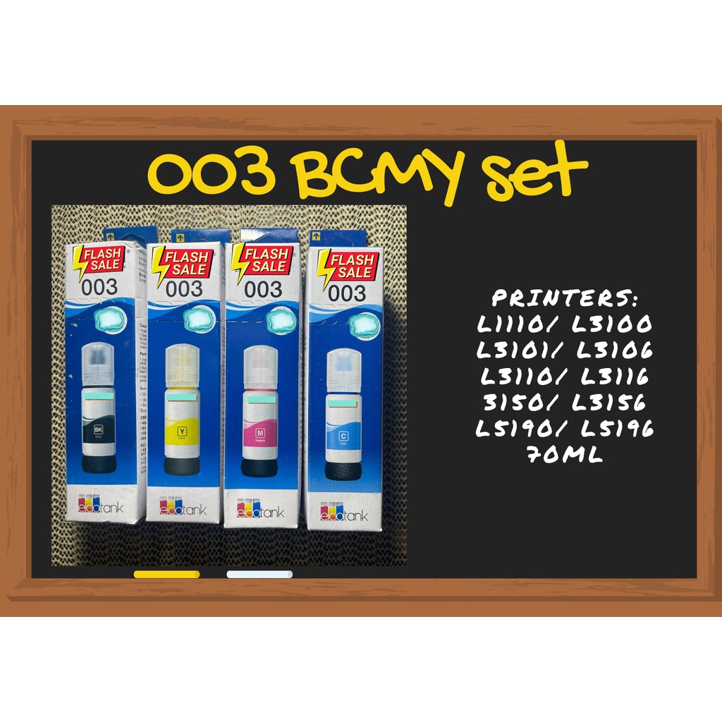 003 HIGH QUALITY INK BOTTLE BCMY 65ML | Shopee Philippines
