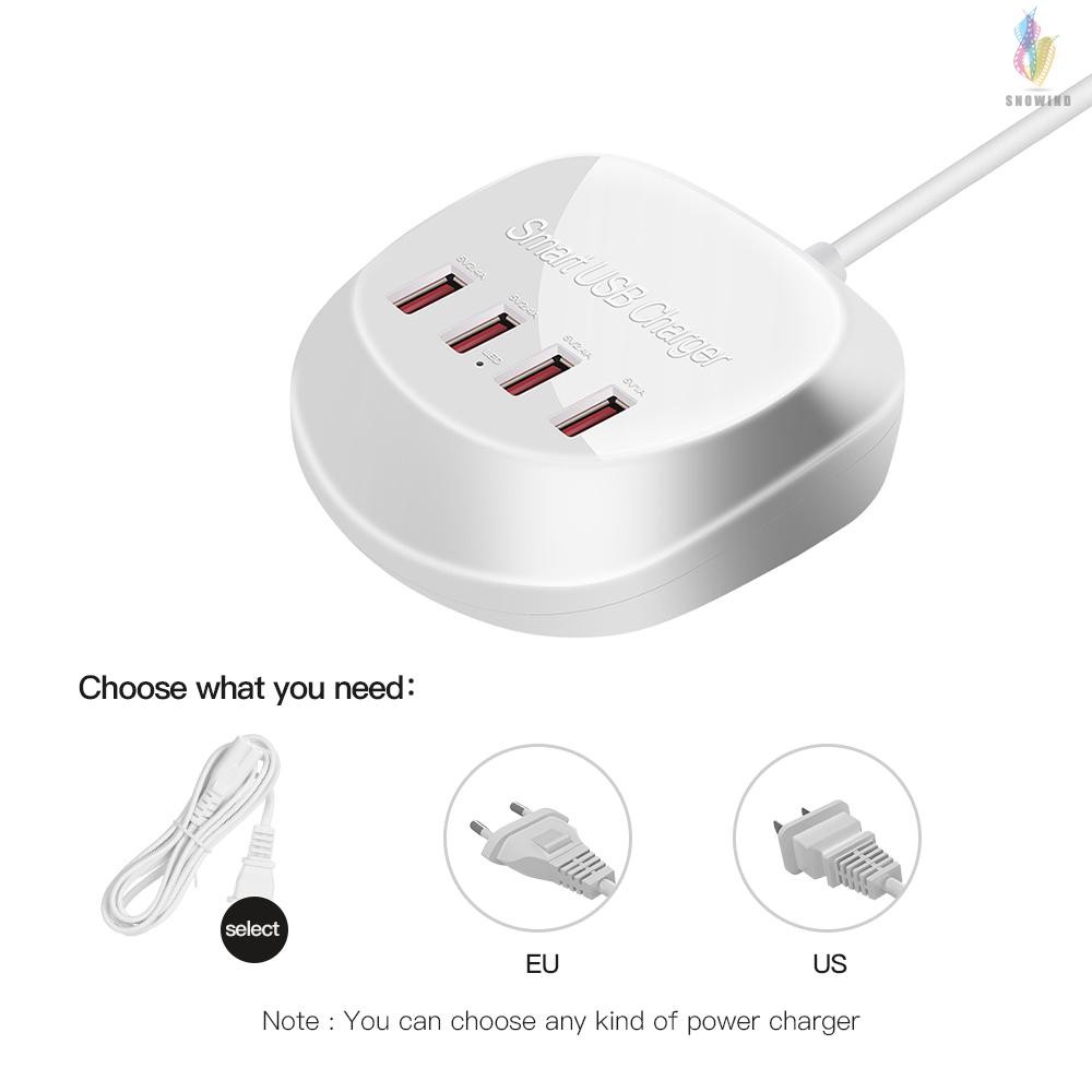 WLX-T3 Smart Multi-port USB Fast Charger Portable Four Ports Quick ...