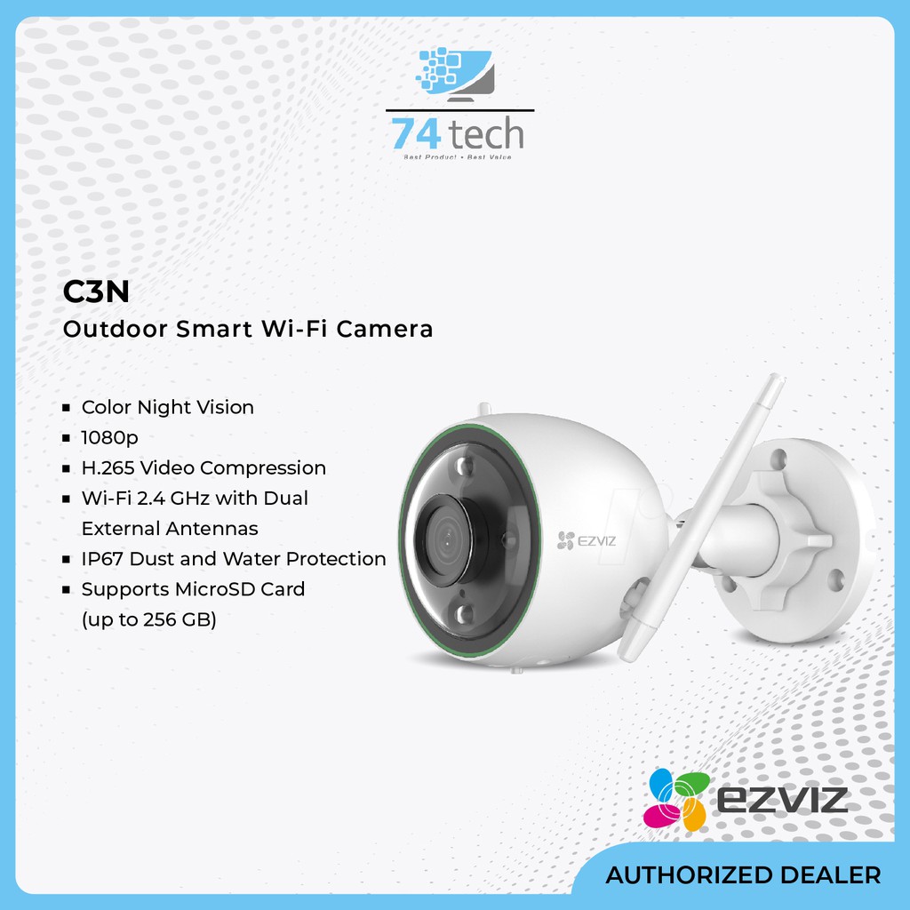 EZVIZ C3N Outdoor Smart WiFi 2MP Color Night Vision Camera | Shopee ...