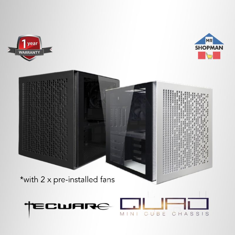 Tecware Quad Mini Cube MATX / ITX Desktop Computer PC case | Shopee ...