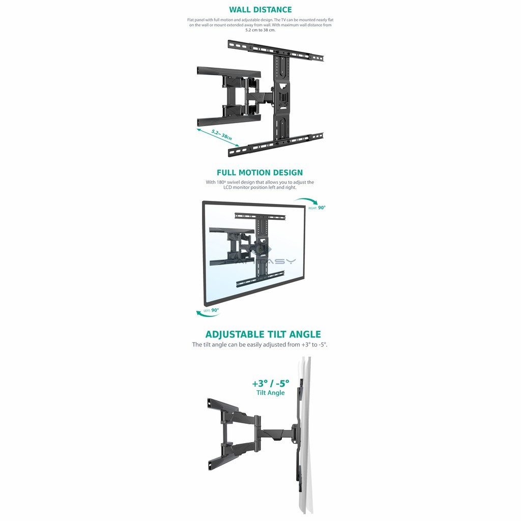 ORIGINAL North Bayou NB P6 NEW Full Motion Cantilever Wall Mount for 45 ...
