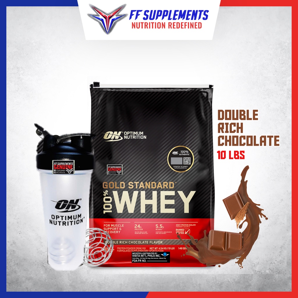 ON Gold Standard 100% Whey Protein 10lbs ON Shaker Optimum Nutrition ...