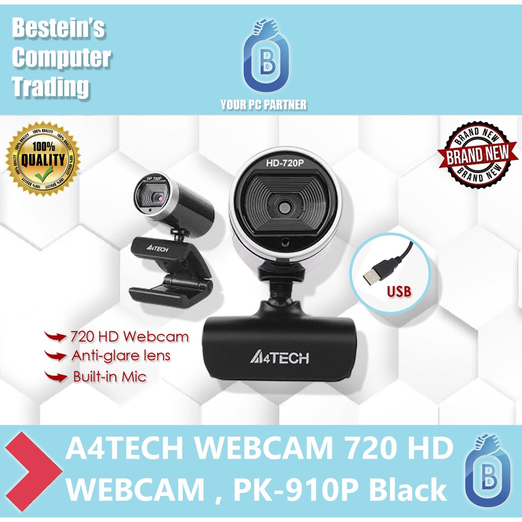 A4TECH WEBCAM 720 HD WEBCAM, PK-910P Black | Shopee Philippines