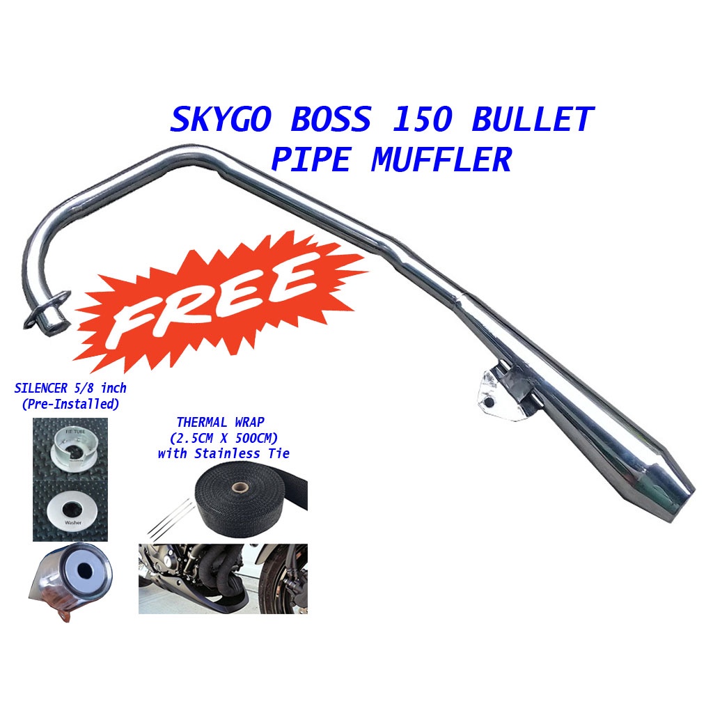 SKYGO BOSS 150 Bullet Pipe Type Muffler for SKYGO BOSS 150 Exhaust pipe ...