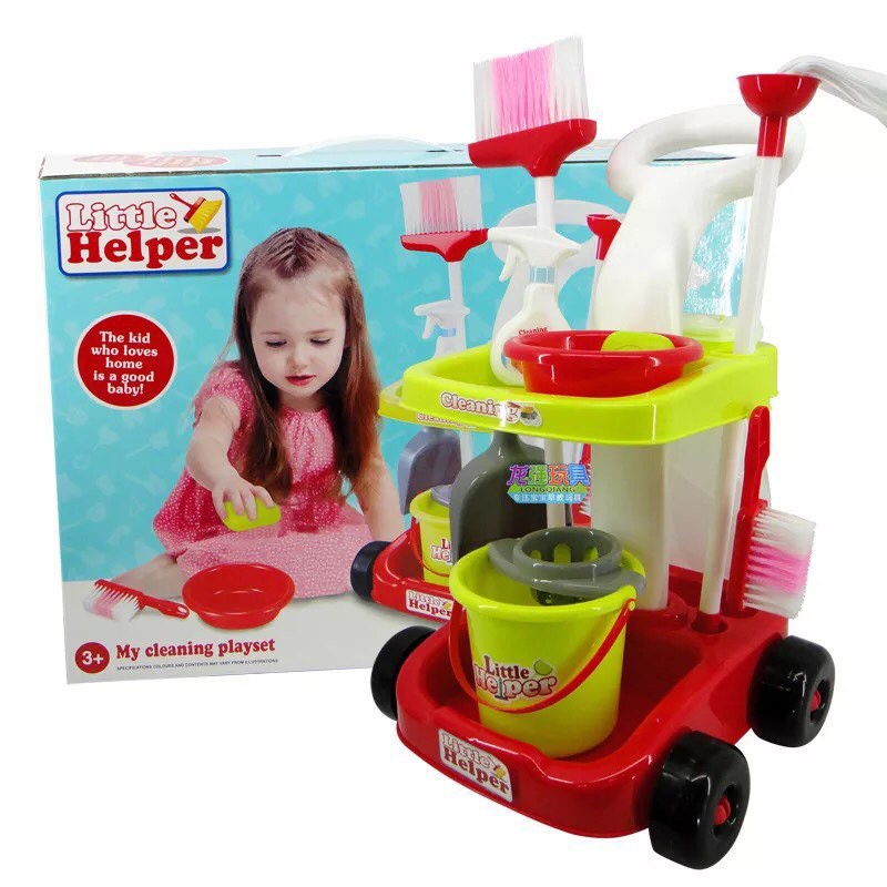 Little Helper House Cleaning Trolley Set Toy - Pretend Play | Shopee ...
