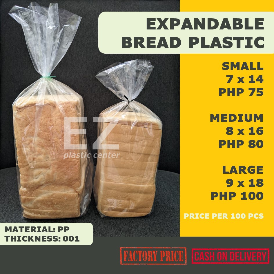 Bread Plastic Bag | Expandable Plastic Packaging for Tasty Bread Loaf ...