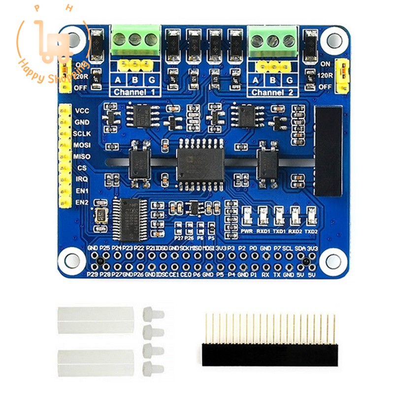 2-channel isolated rs485 expansion for raspberry pi 4b/3b+ sc16is752 | BeeCost