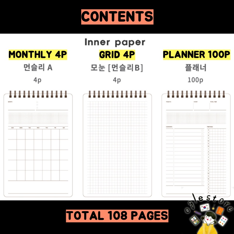 7321Design 120gsm Studyplanner for 100Days Korean Study Planner ...