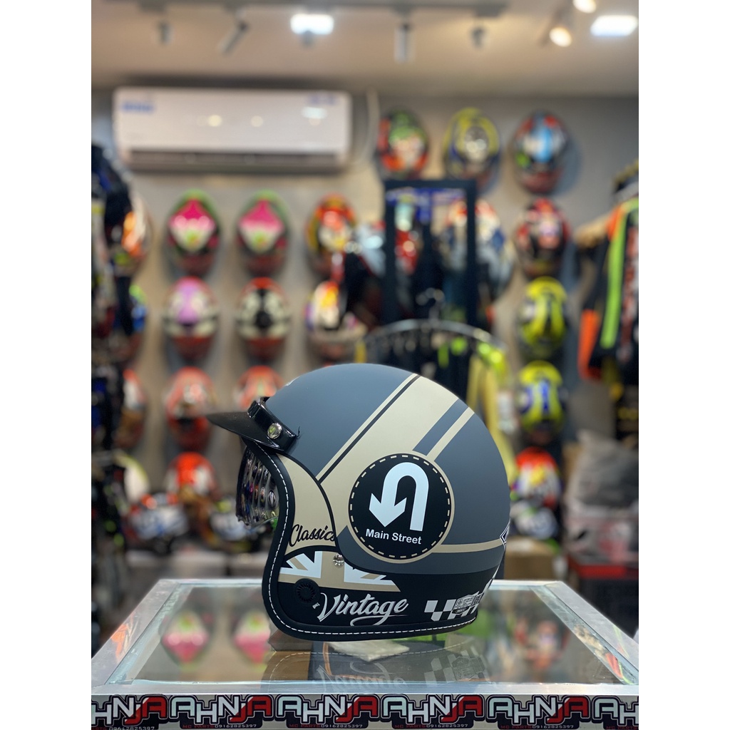 ID CR400 CLASSIC HALF FACE HELMET WITH FREE REMOVABLE PEAK!! | Shopee ...