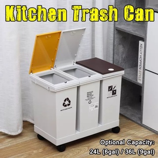 Ready Stock Japanese three-category trash can oversized sliding with ...