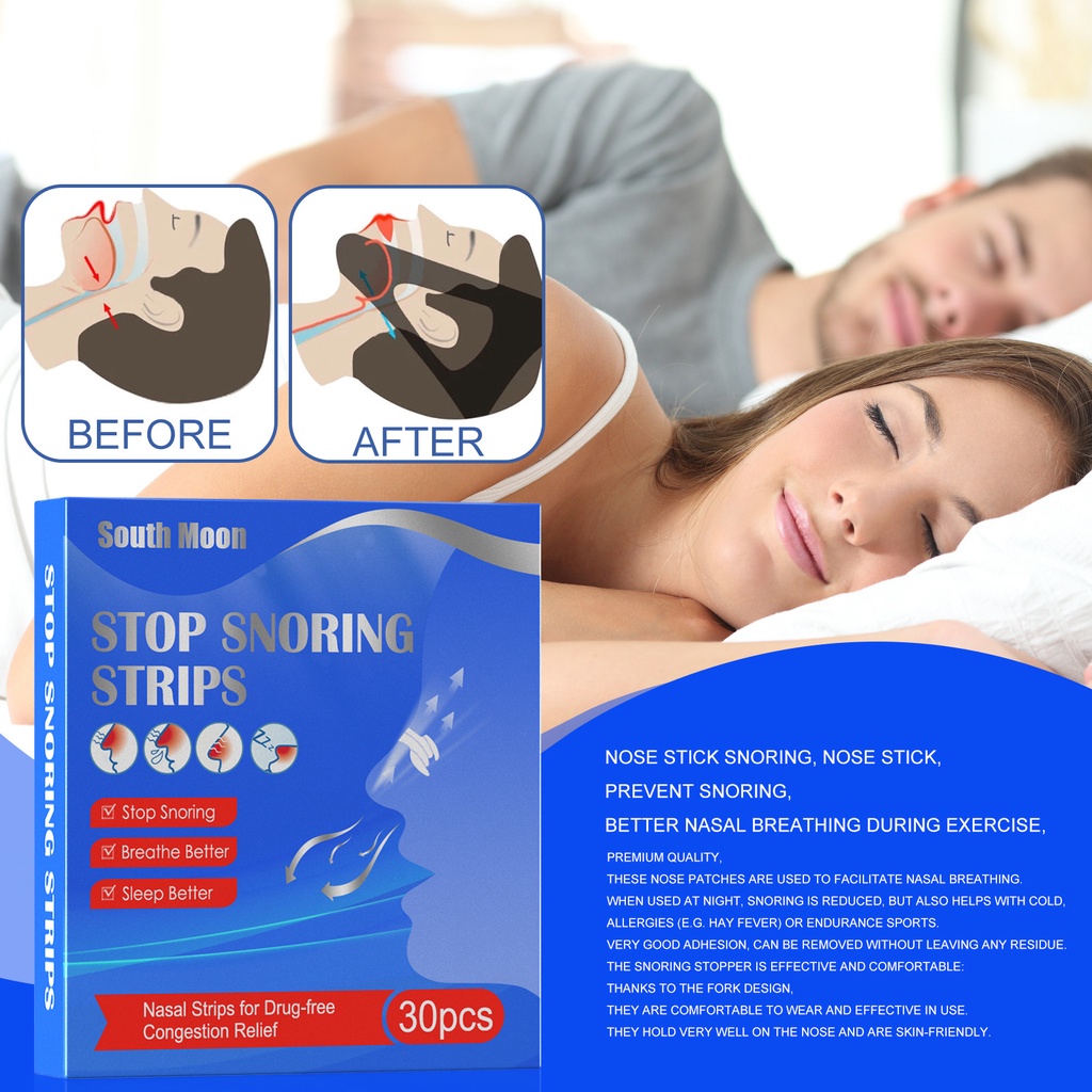South Moon Stop Snoring Strips Ventilation Nose Patch Breath Nasal ...