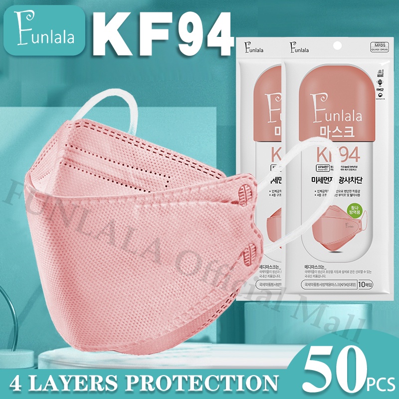 FUNLALA Original Kf94 Mask 50PCS Korea Kf94 Respirator Face Mask ...