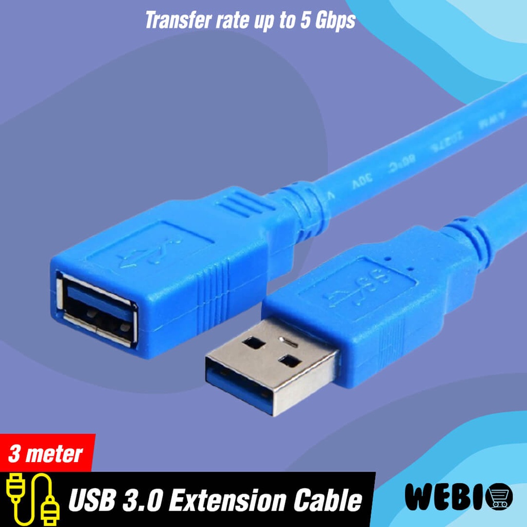 3m USB 3.0 Male to Female Extension Cable 3 Meters Extender Extension ...