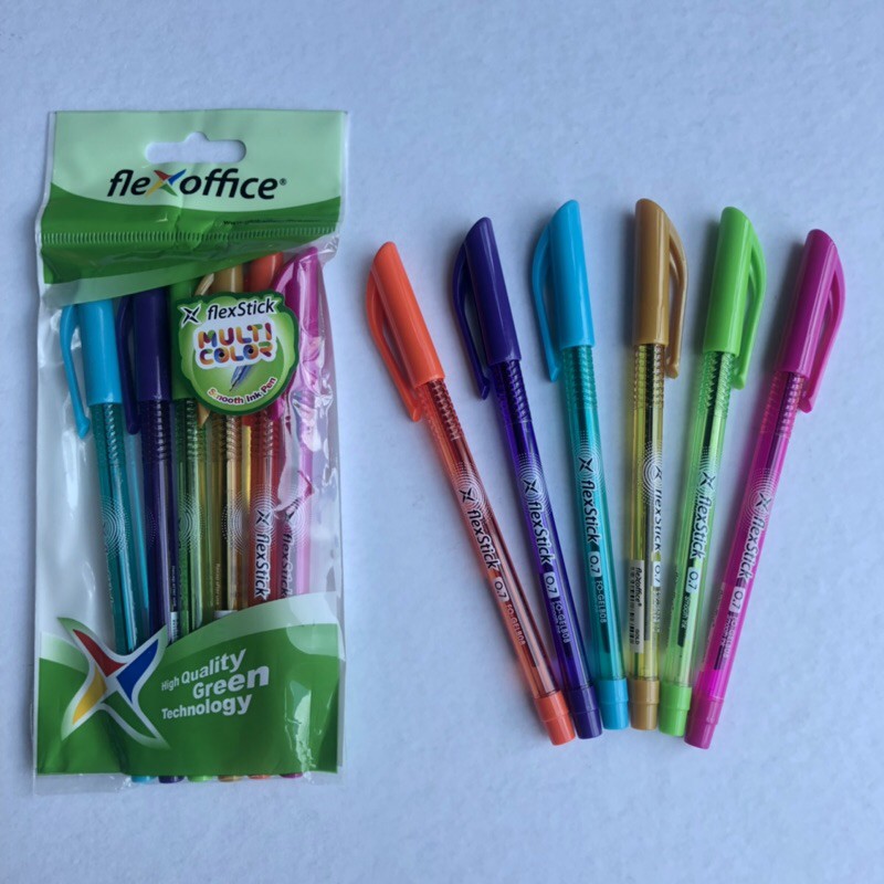Flexoffice Flexstick Multi Color Smooth Ink Pen 0.7 6colors | Shopee ...