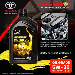 Toyota Fully Synthetic Engine Oil SN/CF 5W-30 with oil filter and Drain plug washer | Shopee ...