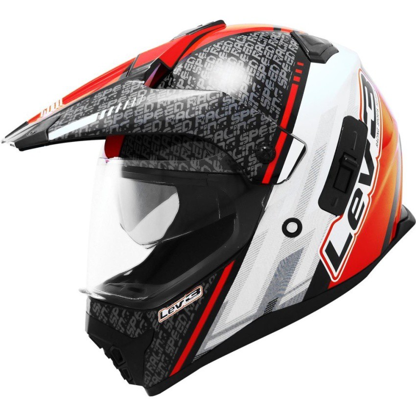 Lev3® DualSport Motard BJ-8910 Chill Helmet (Black/Red) | Shopee ...
