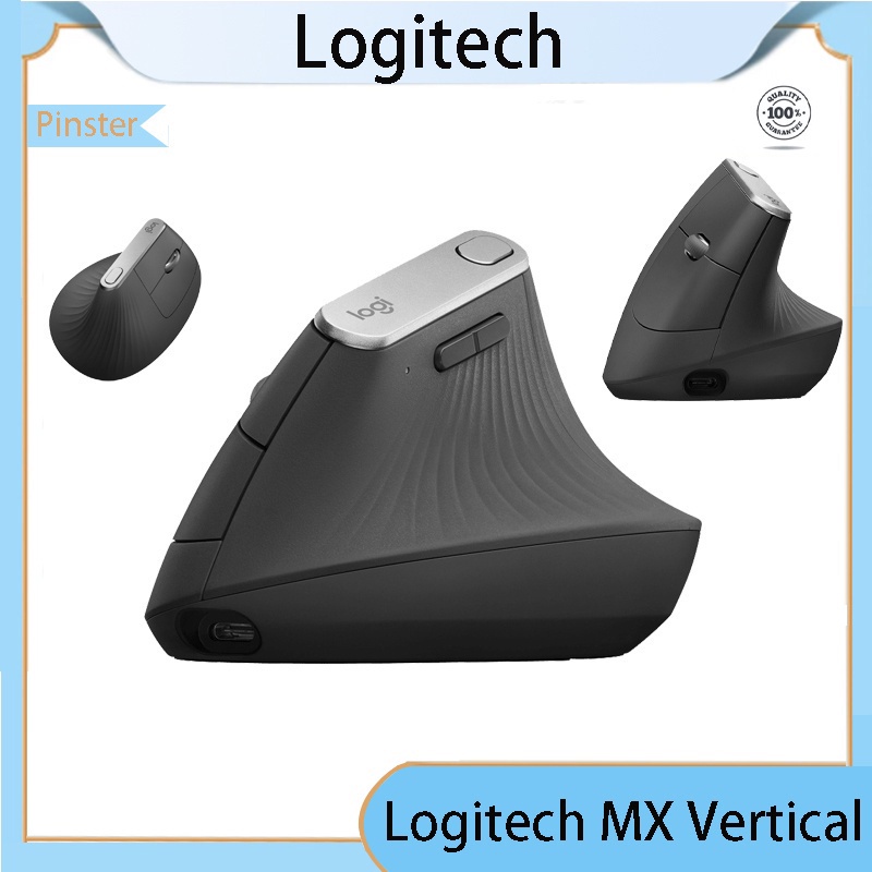 Logitech MX Vertical Wireless Bluetooth Mouse Ergonomic Rechargeable ...