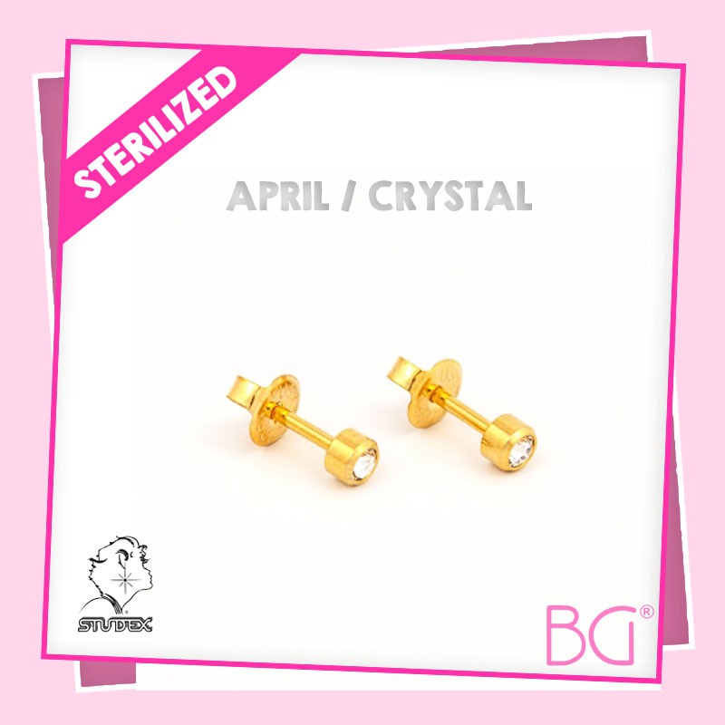 BROADWAY GEMS STUDEX Earring Birthstone ( April ) Gold | Shopee Philippines