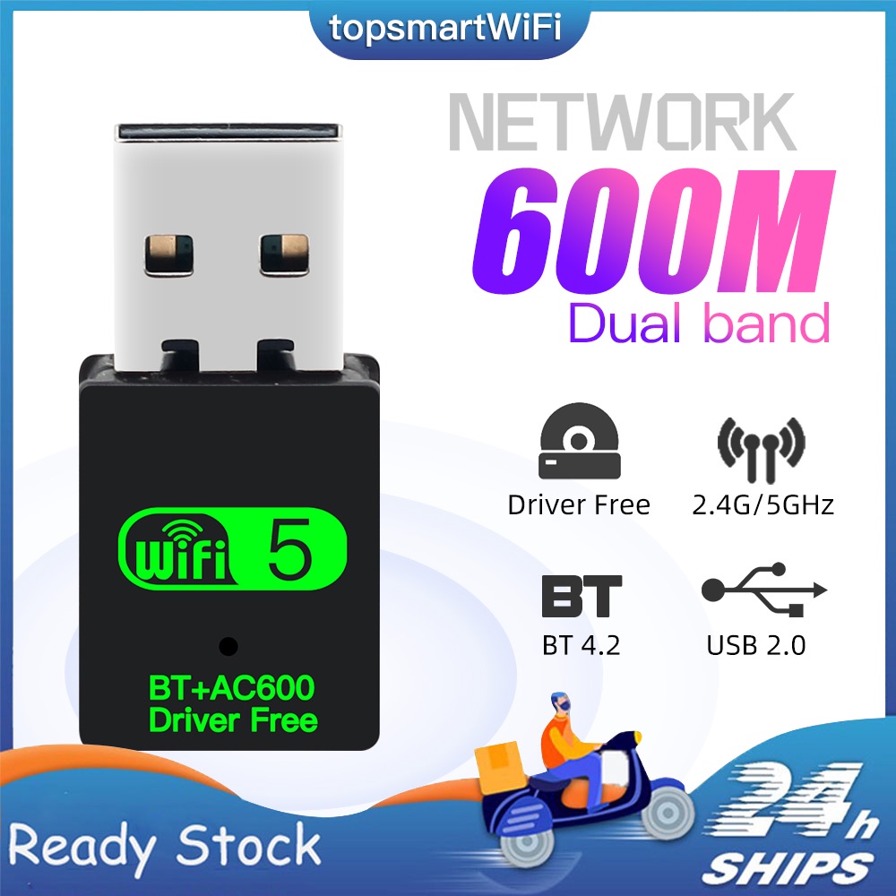 600Mbps Wifi Bluetooth Dongle 5G USB WiFi Dongle Bluetooth And WiFi