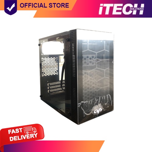 CVS X2604 GAMING COMPUTER CASE WITH TG-SIDE/TG-FRONT/NO PSU & FAN ...