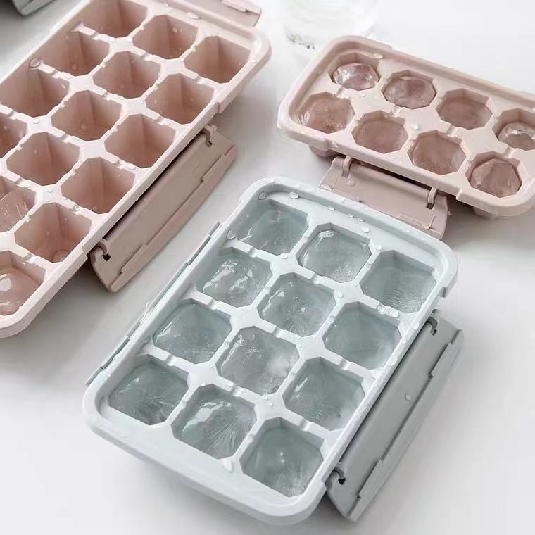 [HS] 12/18/21 Grids Ice Cube Molder Ice Cube Maker Ice Tray With Cover ...