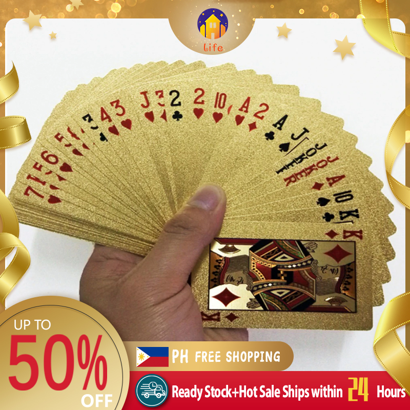 Board game card gold PVC playing card waterproof gold foil playing card ...