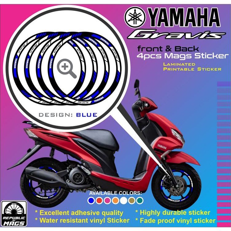 Yamaha Gravis Mags Printed and Laminated Decals Stickers | Shopee ...