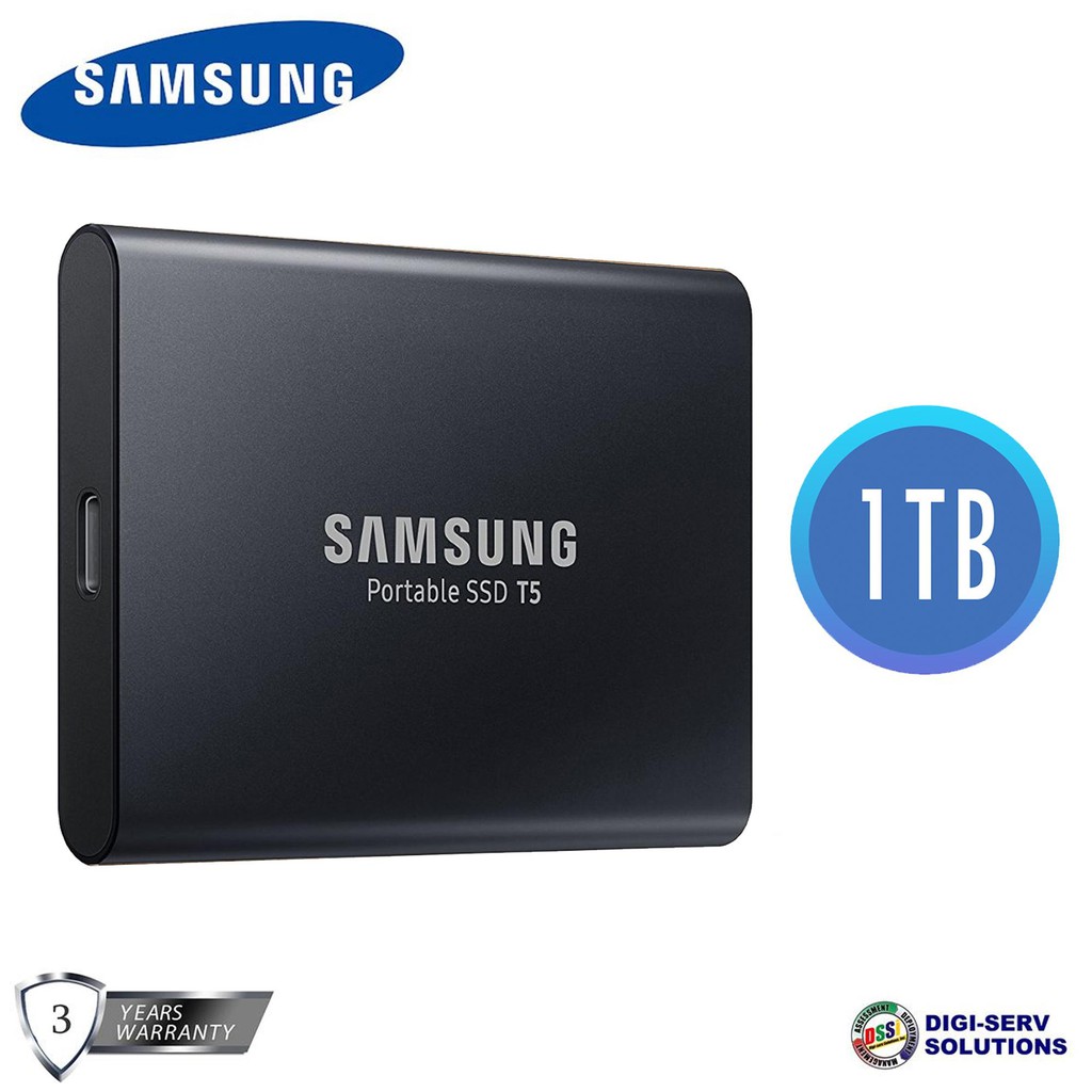 Samsung Portable T5 1TB (Black) Portable SSD 2.5 inch USB 3.1 External ...
