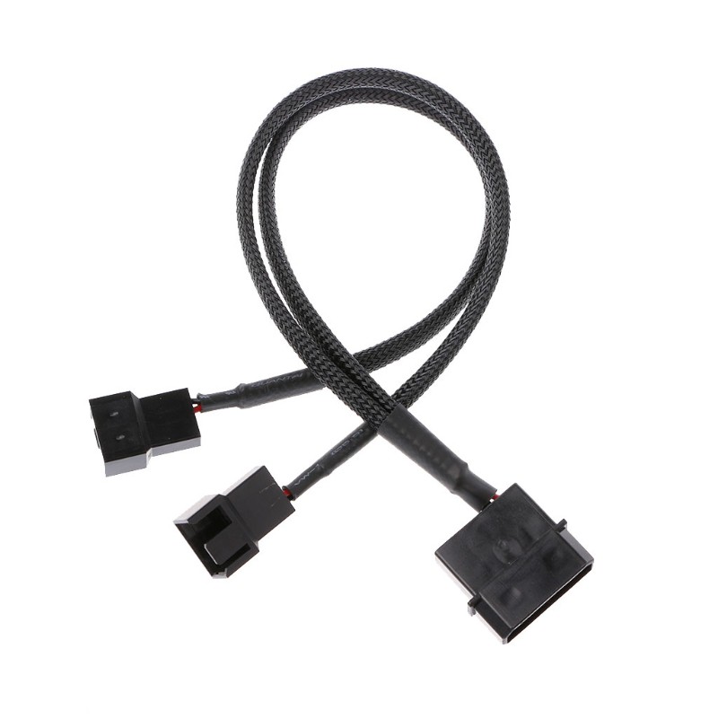 4-Pin Molex Male To 2x 3-Pin/4-Pin PWM Male Sleeved Adapter Cable ...