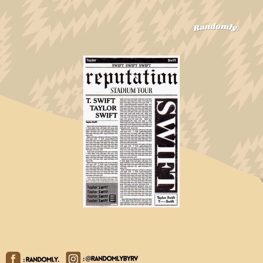Taylor Swift - reputation Stadium Tour Confetti | Shopee Philippines