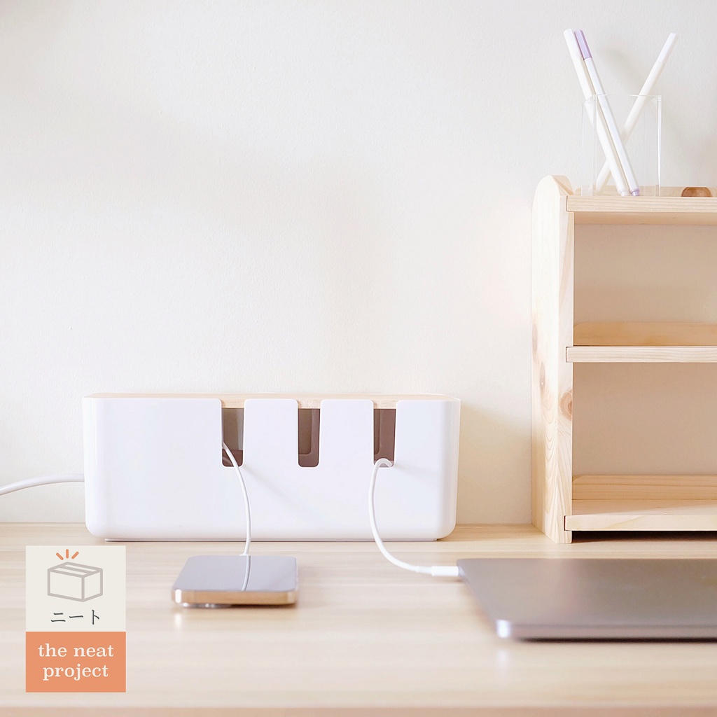 Neat Project Sachi Electric Extension Cord Storage Organizer With Wood