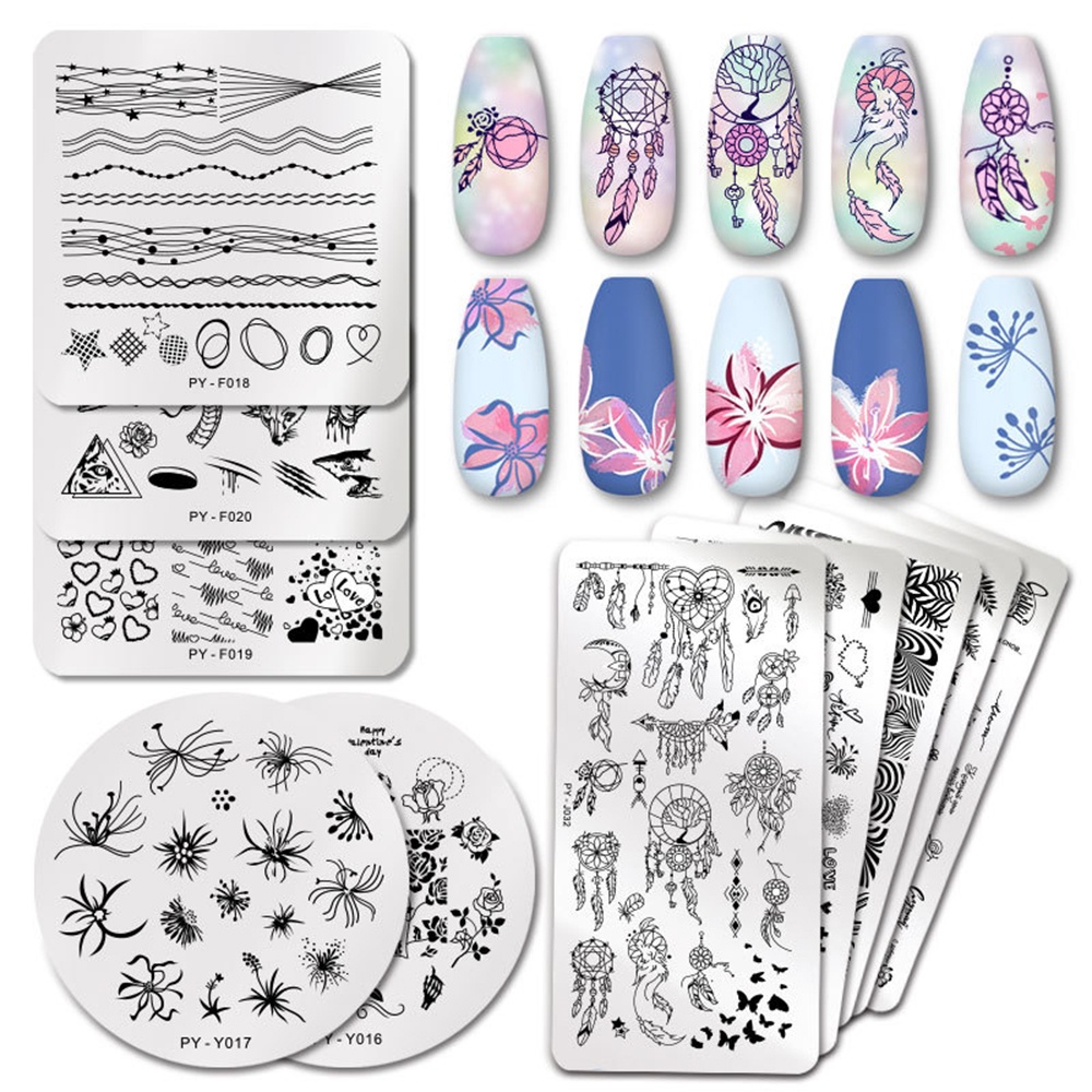 PICT YOU Valentine's Day nail stamping plate rose design stainless ...
